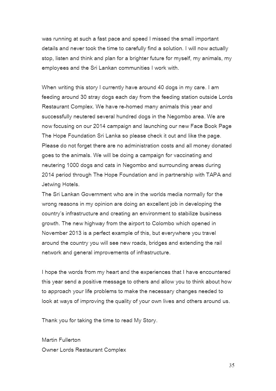 My Story – Lords Restaurant