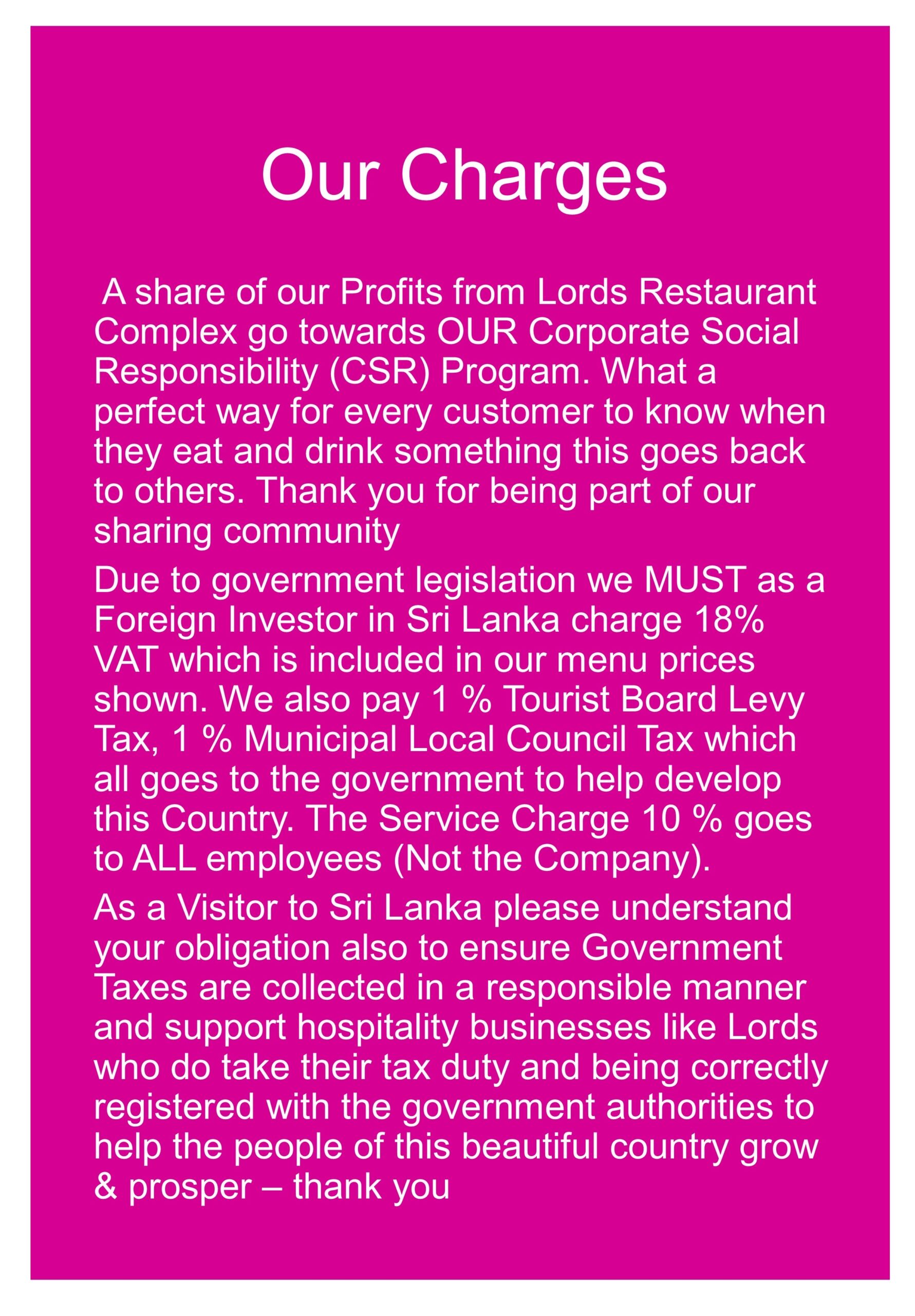 About Us – Lords Restaurant