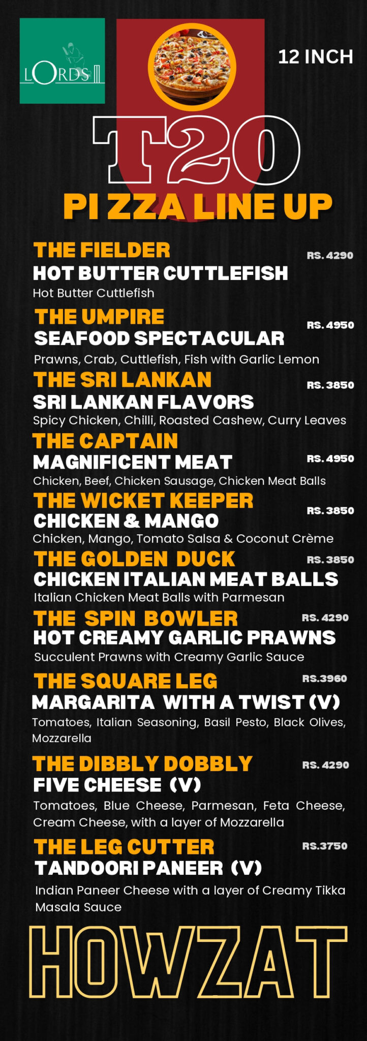 Dinner Menu – Lords Restaurant