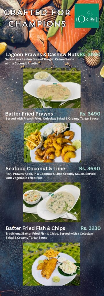 Dinner Menu – Lords Restaurant