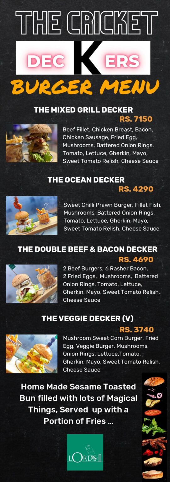 Dinner Menu – Lords Restaurant