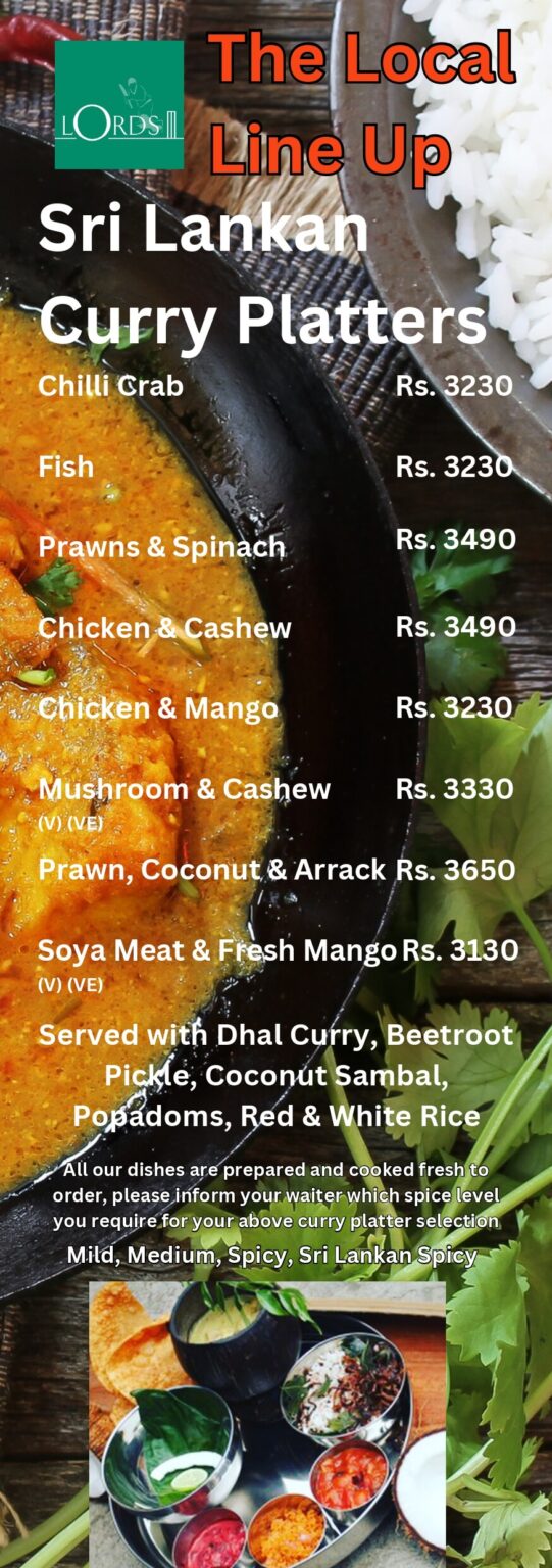 Dinner Menu – Lords Restaurant