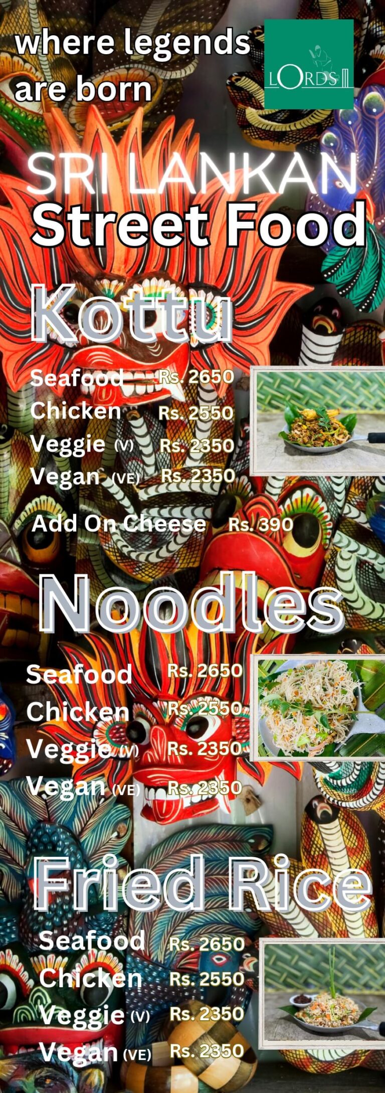 Dinner Menu – Lords Restaurant